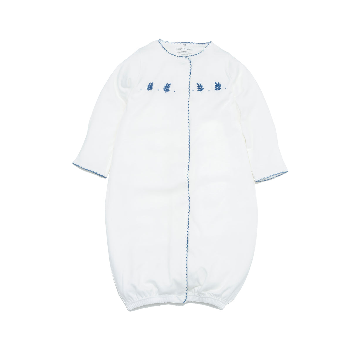 Organic Pima Baby Gown Palm Navy – Baby Bloom Organics